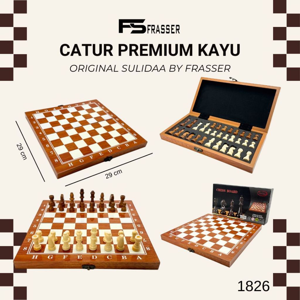 Jual Frasser Sulida Papan Catur Premium Papan Catur Lipat Chess Board ...