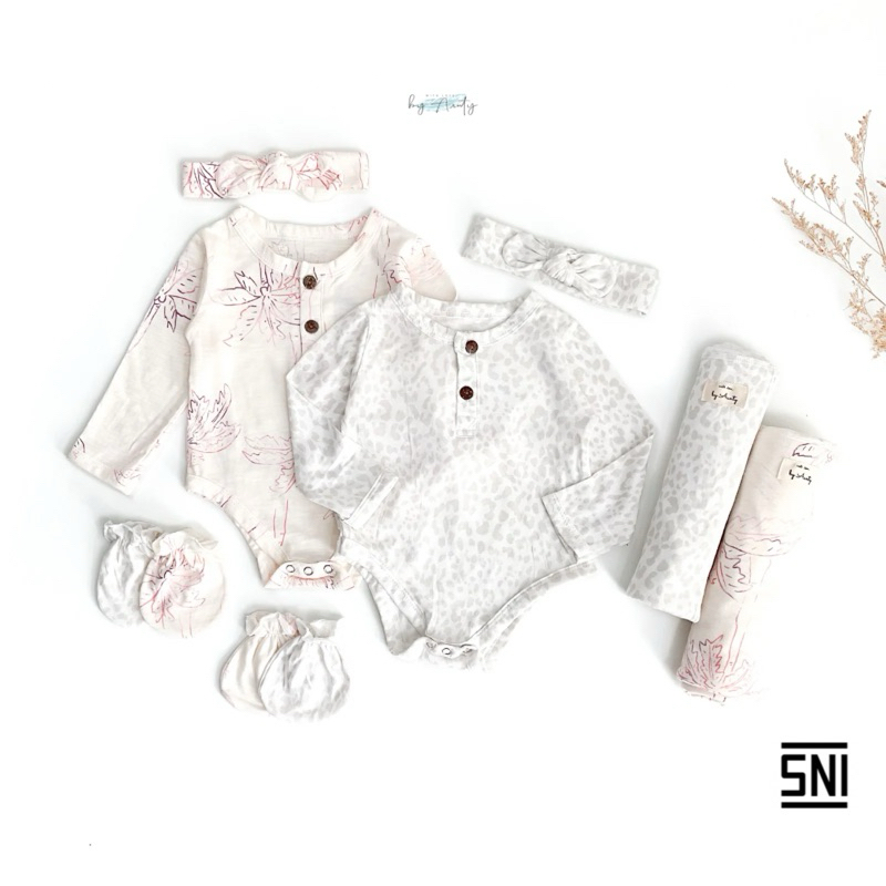 Jual SHOPBYAUNTY - Cotton Jumper Kit with Knot Headband (Bedong, Jumper ...