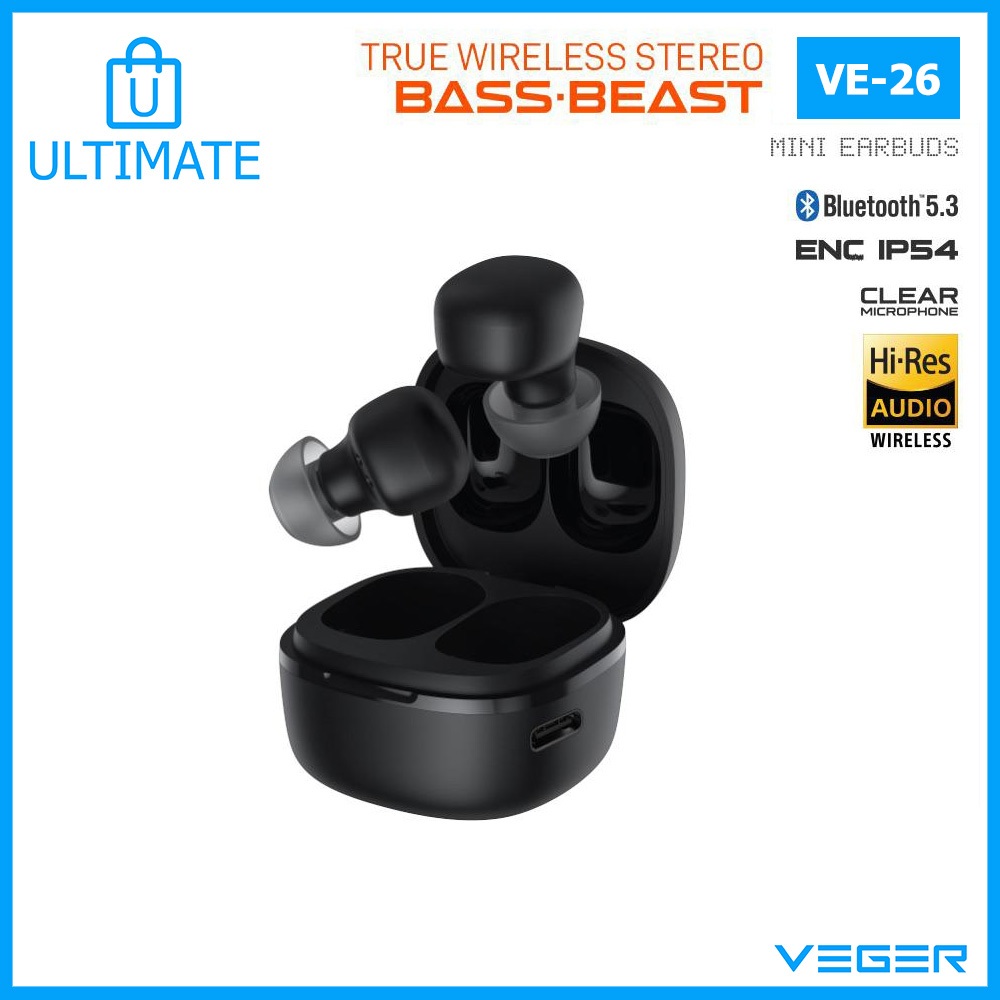 Jual VEGER VE26 Earphone TWS True Wireless Stereo Bluetooth 5.3 Mini ...