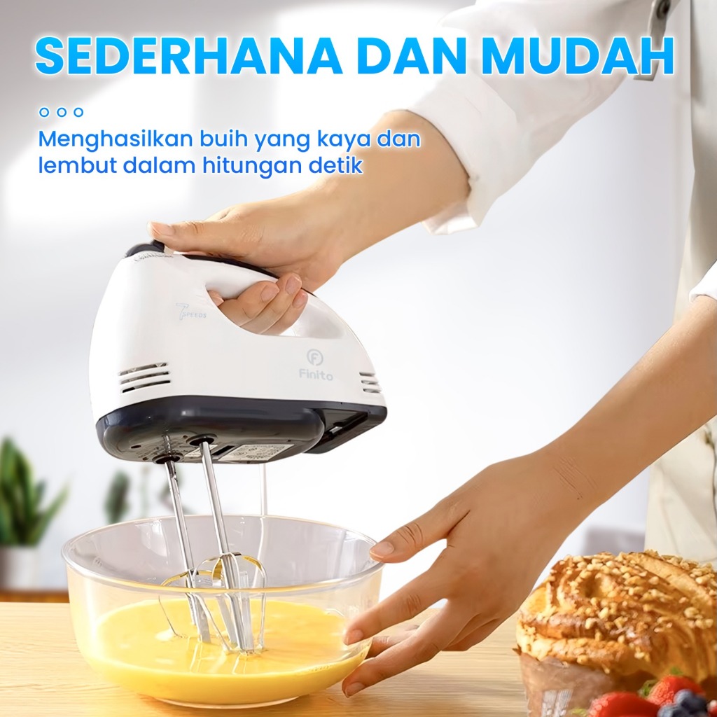Jual Mixer Finito pengocok telur dan kue 7 Tingkat Kecepatan Low Watt ...