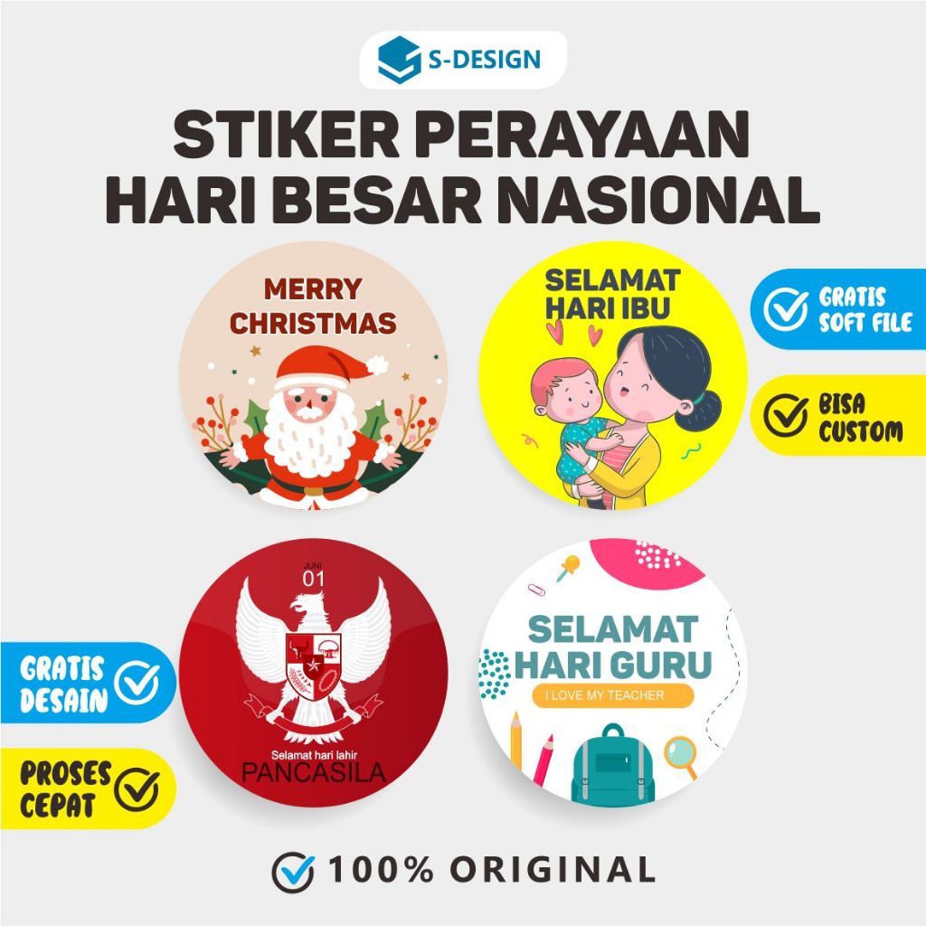 Jual STIKER HARI BESAR NASIONAL / STIKER NATAL / STIKER TAHUN BARU ...