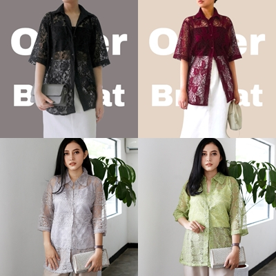 Jual Atasan Kebaya Kemeja kantor / outer brokat | outer brokat ...