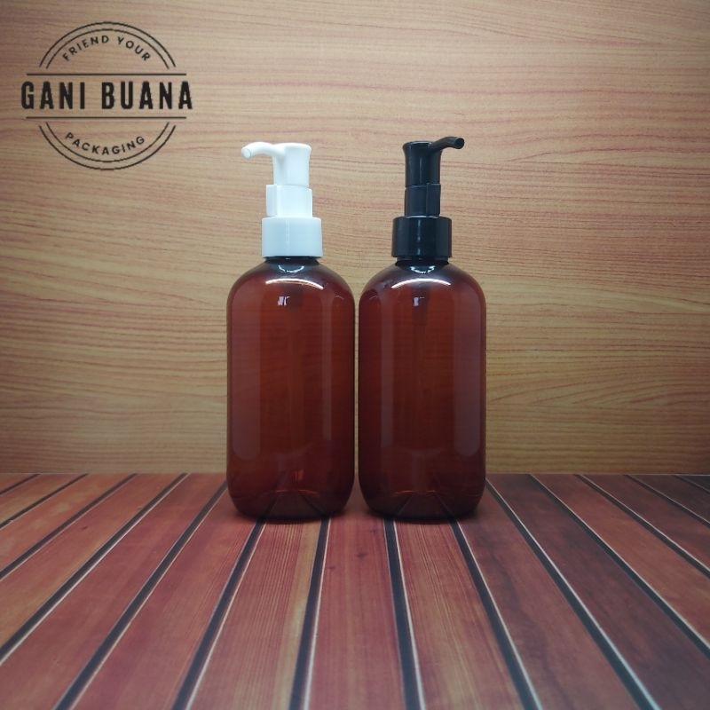 Jual BOTOL PUMP 250ML SBR AMBER TUTUP PUMP CLIP OIL VARIAN WARNA | Shopee Indonesia