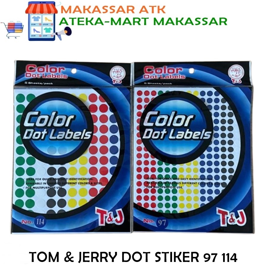 Jual TOM & JERRY LABEL DOT STIKER DOT BULAT NO.97 NO.114 | Shopee Indonesia