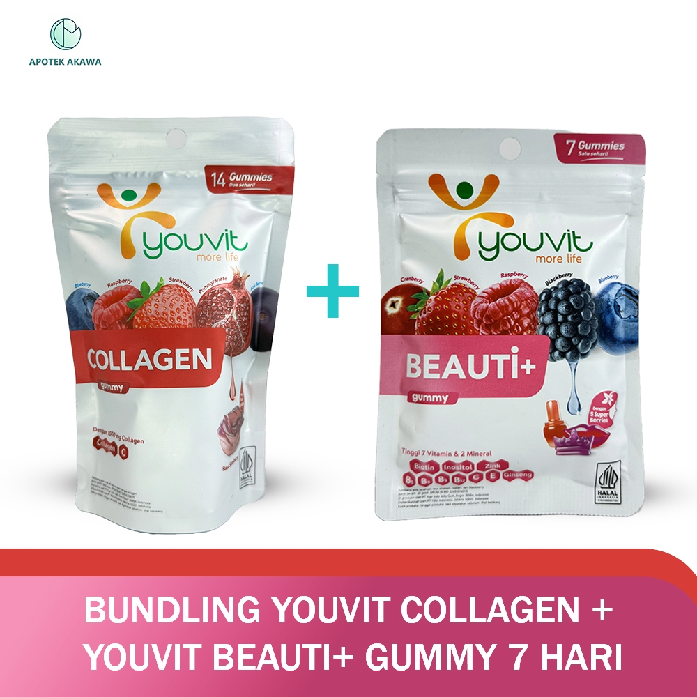 Jual BUNDLING YOUVIT COLLAGEN GUMMY & YOUVIT BEAUTI+ GUMMY 7 HARI ...