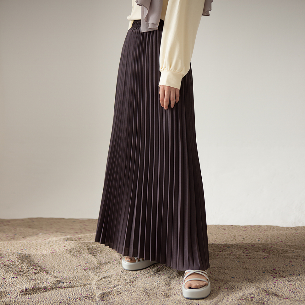 Jual Reska Skirt by Aska Label - Rok wanita pleats rok plisket pinggang ...