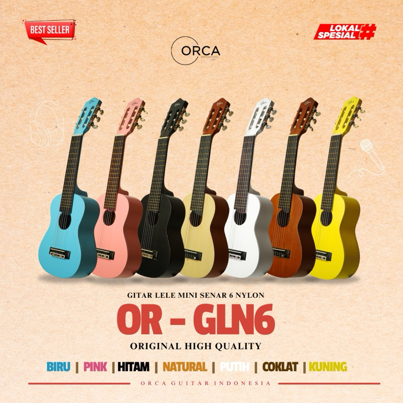 Jual ORCA Gitar Lele Mini OR - GLN6 Senar 6 Nylon Guitar | Shopee Indonesia