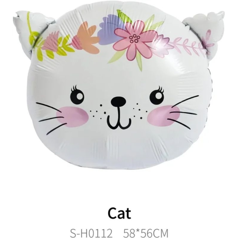 Jual balon foil kepala kucing head cat hewan animal zoo cute pastel ...