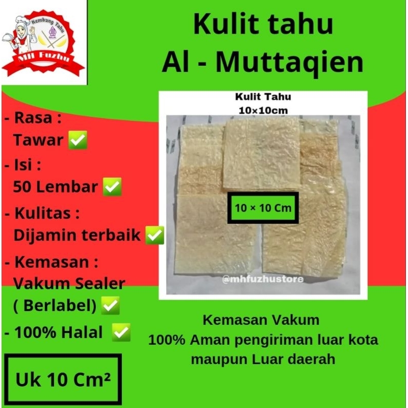 Jual [TERBARU] Kulit tahu tawar Persegi 10 × 10 cm || Isi 50 Lbr Halal ...