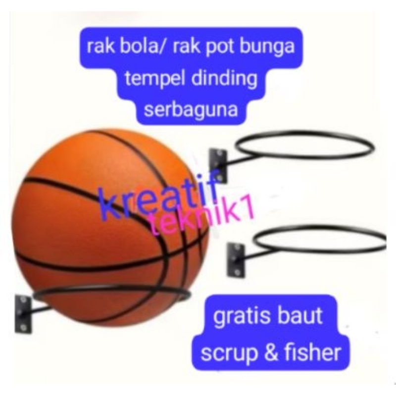 Jual bracket rak bola tempel dinding gantungan bola tempel dinding ...