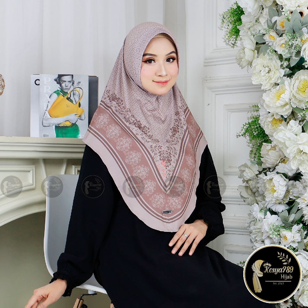 Jual Kesya789 Hijab Bergo Instan Daily Jersey Motif Printing Azizah | Shopee Indonesia