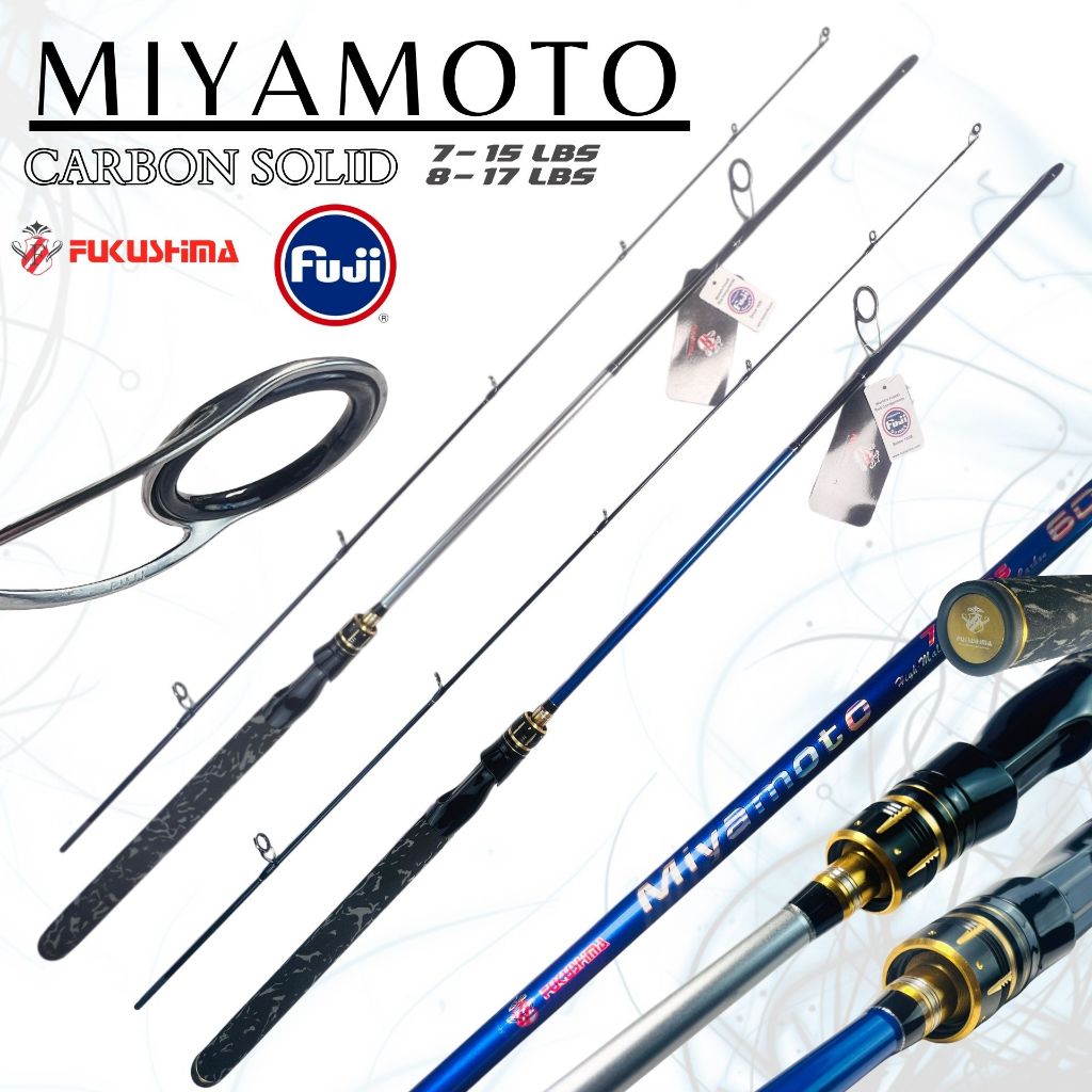 Jual Joran Pancing Carbon Solid Fuji 180 198 Fukushima Miyamoto 7-15 ...