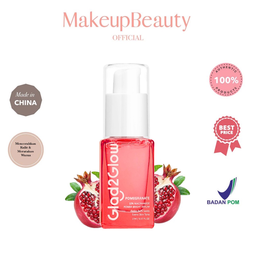 Jual GLAD2GLOW Pomegranate Niacinamide Power Bright White Serum Wajah ...