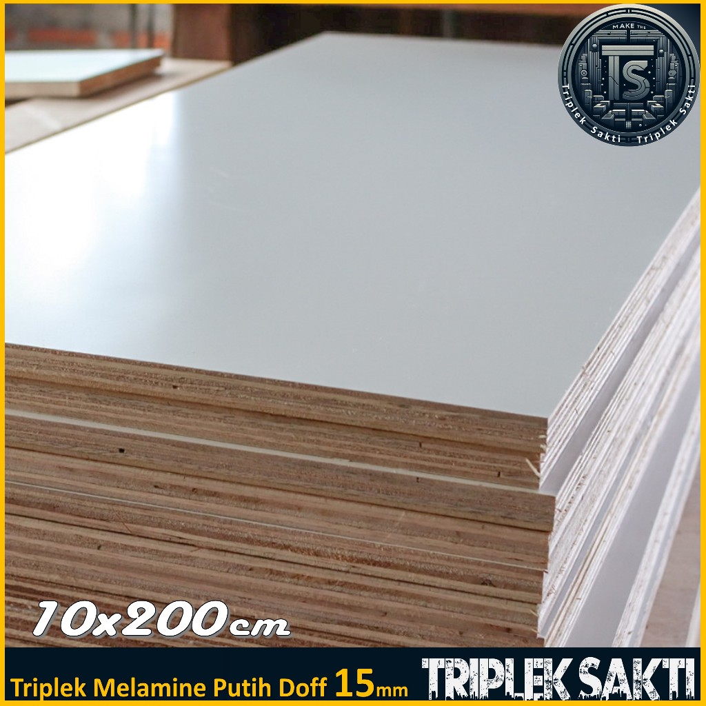 Jual Triplek Melamin Putih 15mm 10x200 cm ( 200x10 cm | ISI 2 LEMBAR ...