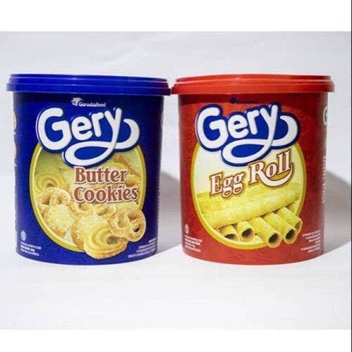 Jual BISKUIT GERY HOLLAND BUTTER COOKIES COKELAT EGGROLL KEMASAN KALENG ...