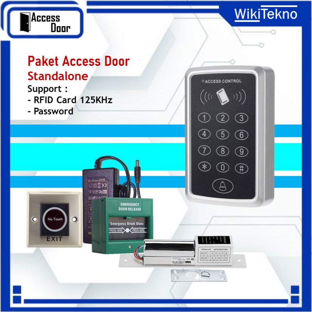 Jual Paket Access Door Kartu RFID 125KHz Standalone - Pintu Kaca | Shopee Indonesia