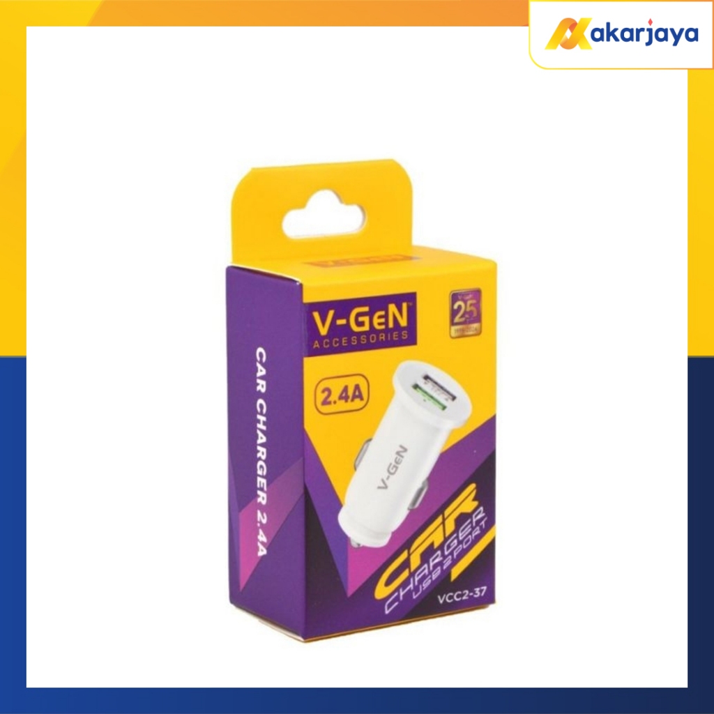 Jual Car Charger V-Gen VCC2-37 2 Port USB 2.4A Charger Mobil Vgen ...