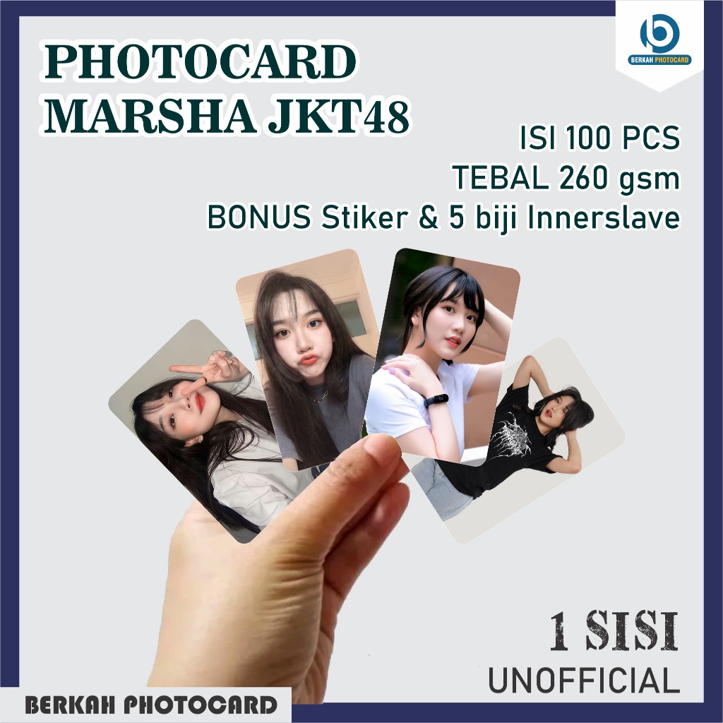 Jual Photocard Marsha JKT48 100 Pcs Bonus Sticker COD ( BERKAH PHOTOCARD ) | Shopee Indonesia