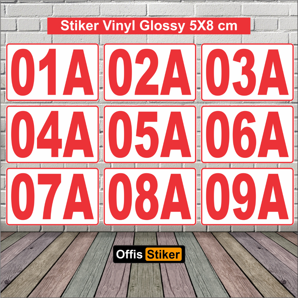Jual Stiker Angka Custom, 8x5 cm, Vinyl Glossy, Waterproof Stiker Angka ...