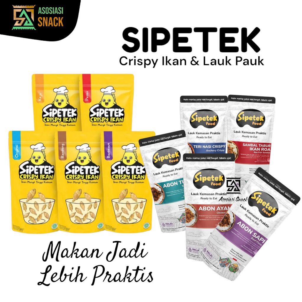Jual SIPETEK IKAN CRISPY Lauk Pauk Cemilan Lauk pauk Sehat Ikan mungil ...