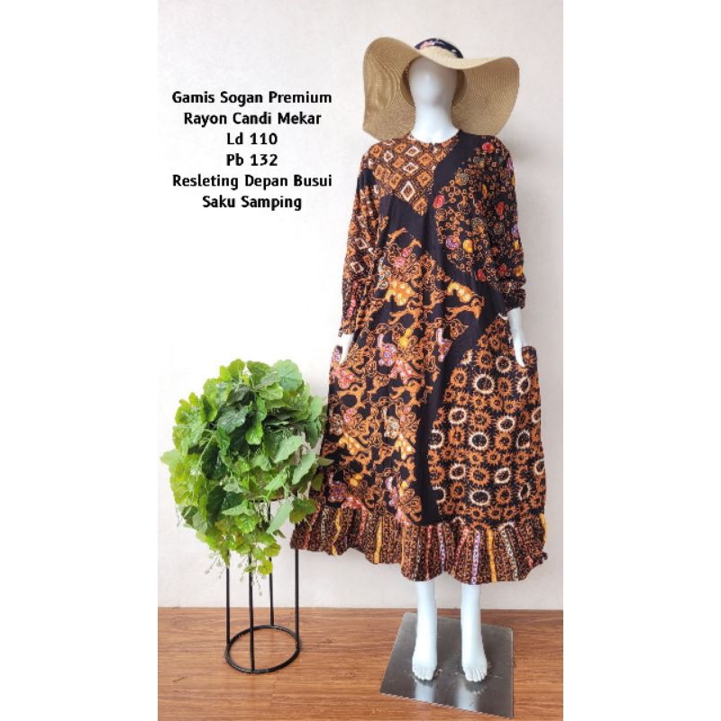Jual TUTUR SOGAN Gamis Batik Premium Rayon Candi Mekar Ld 110 Pb 132 ...