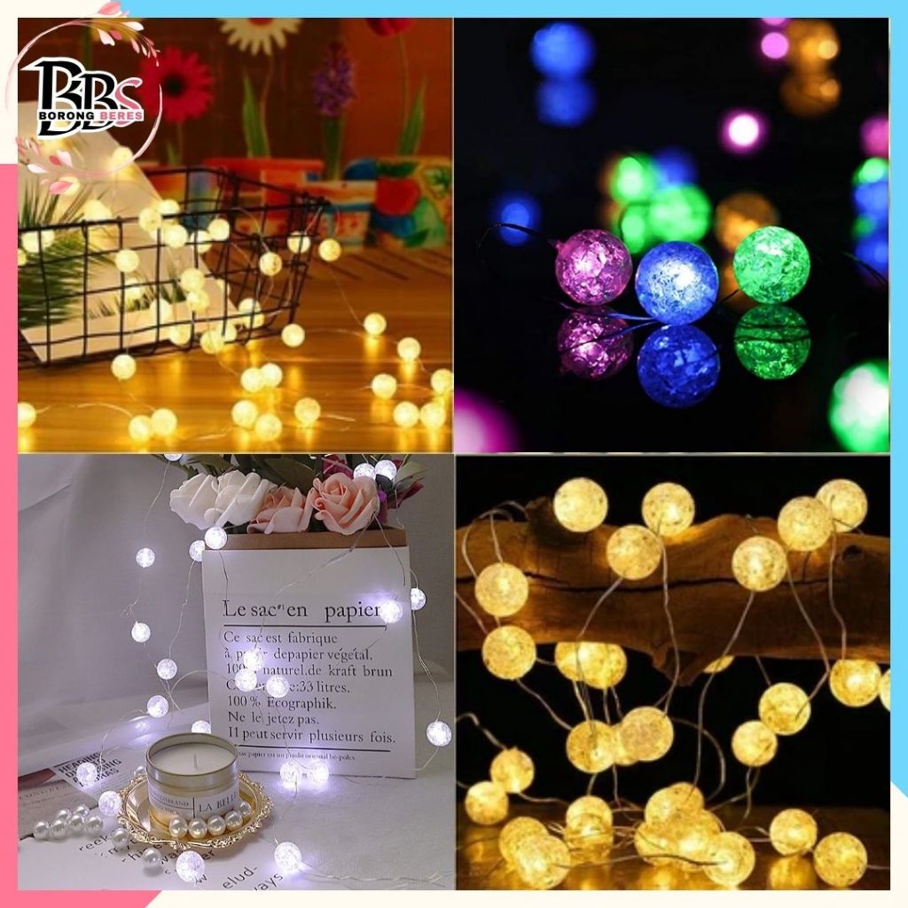 Jual BORES Lampu Hias Bulat Dekorasi Bucket Gift Box Bunga Balon Fairy ...