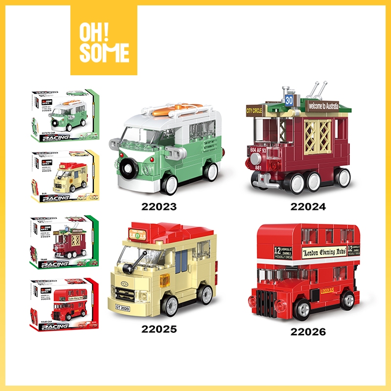 Jual OHSOME DECOOL Mini Pull Back Car 22023-22026 / Block Mainan Rakit Brick Blok Susun Mobil 3D ...