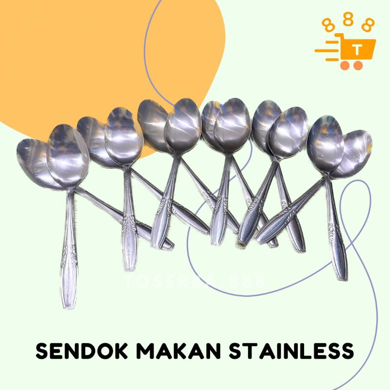 Jual Isi 12 Sendok Makan Stainless Murah Awet Sendok Lusinan Souvernir ...