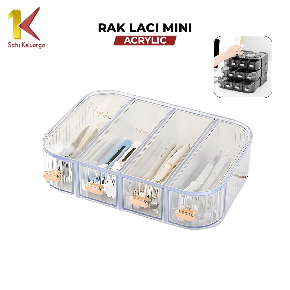 Jual Satu Keluarga Rak Laci Mini Kristal Akrilik Transparan C1073 Rak ...