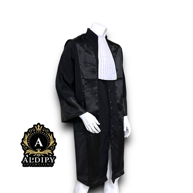 Jual Baju Toga Advokat Jaksa Hakim Bahan Jet Black Kerah Sanghai + Dasi ...