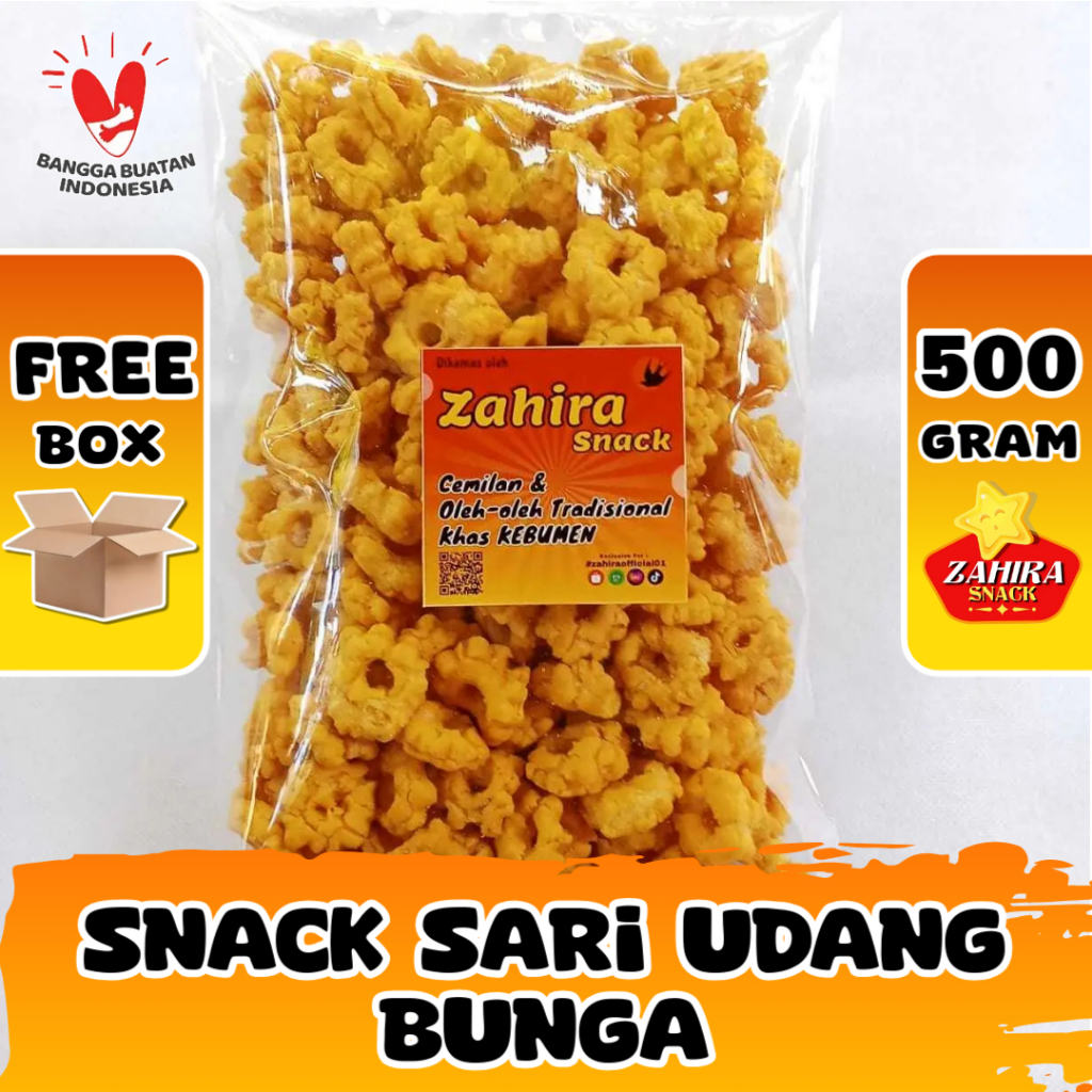 Jual Snack Sari Udang Bunga Makanan Ringan Pang-pang Bulat 500gram ...