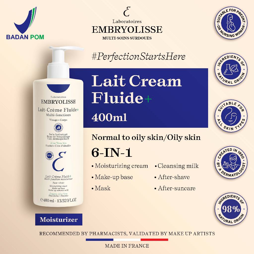 Jual Embryolisse Lait-Creme Fluide+ 400ml 6 In 1 Pelembab Moisturizer ...