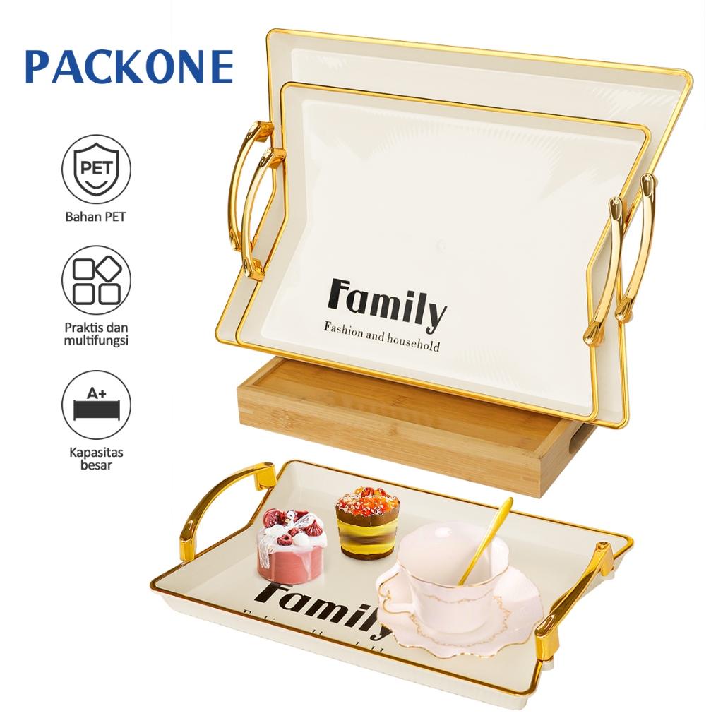Jual PACKONE 3 In 1 Set Nampan Tray Baki Tray set Serbaguna Estetik ...