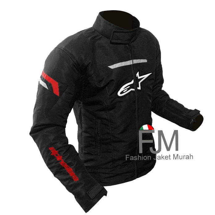 Jual Jaket Motor Pria ALN SR Hitam Bahan Taslan Full Protector dengan ...