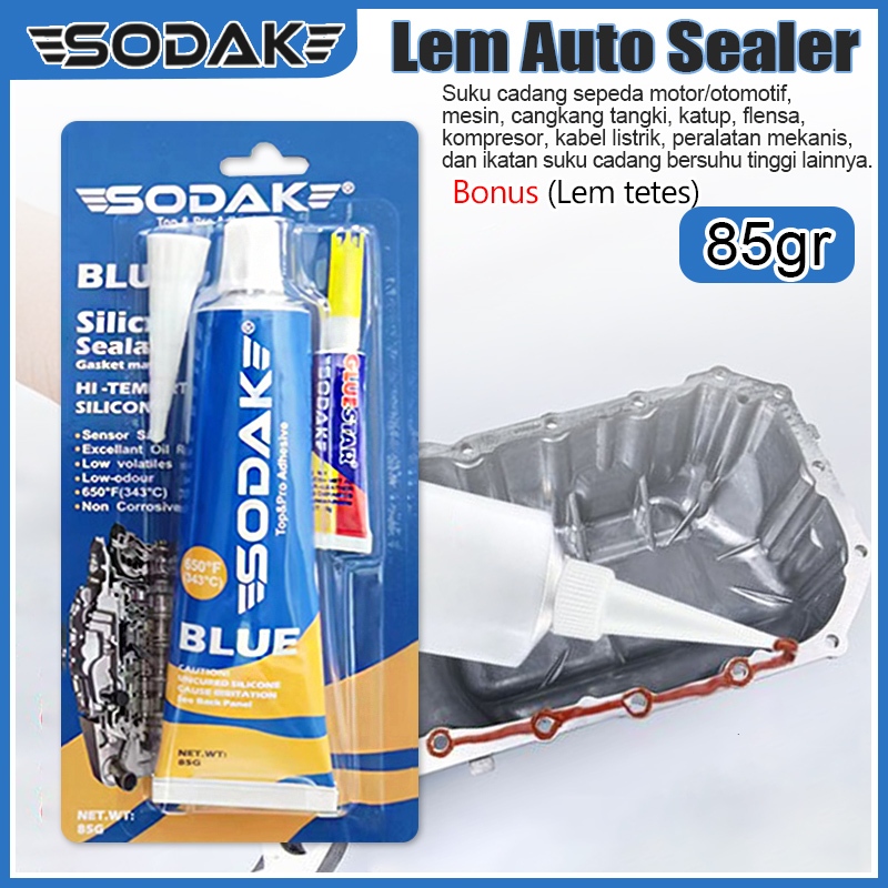 Jual SODAK 85gr Lem Gasket Tahan Panas Biru / Lem Paking Perpak Mesin ...