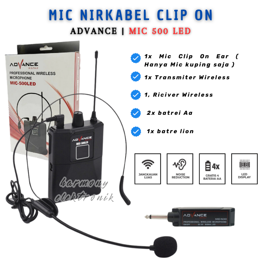 Jual Mic Advance 500 Led | Microphone Advance Mic-500 Led Mic Call ...