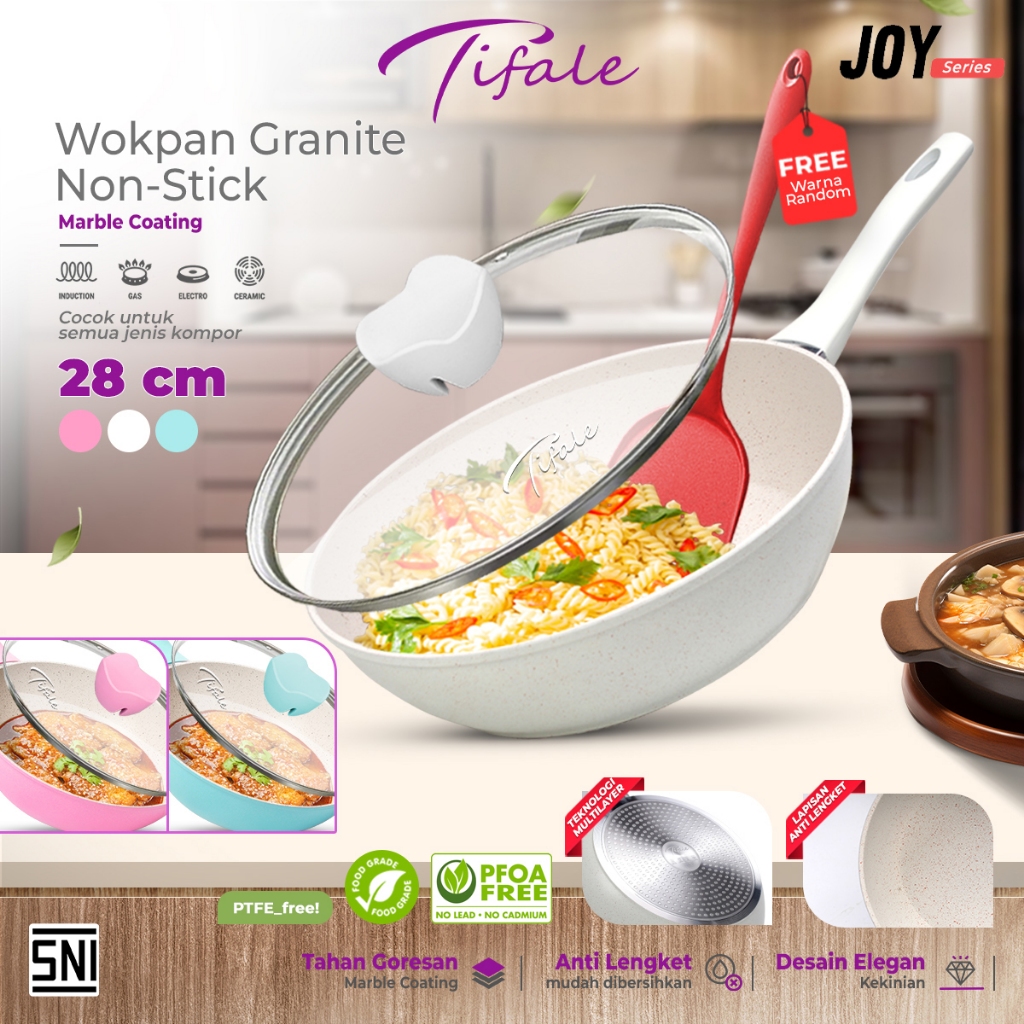 Jual Tifale Joy Series Fry Pan 28CM Penggorengan Frypan Anti Lengket Handle Bakelite Silicone ...