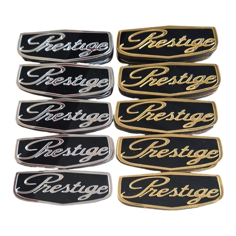Jual logo emblem prestige (hitam gold) hrga sepasang kiri dan kanan ...