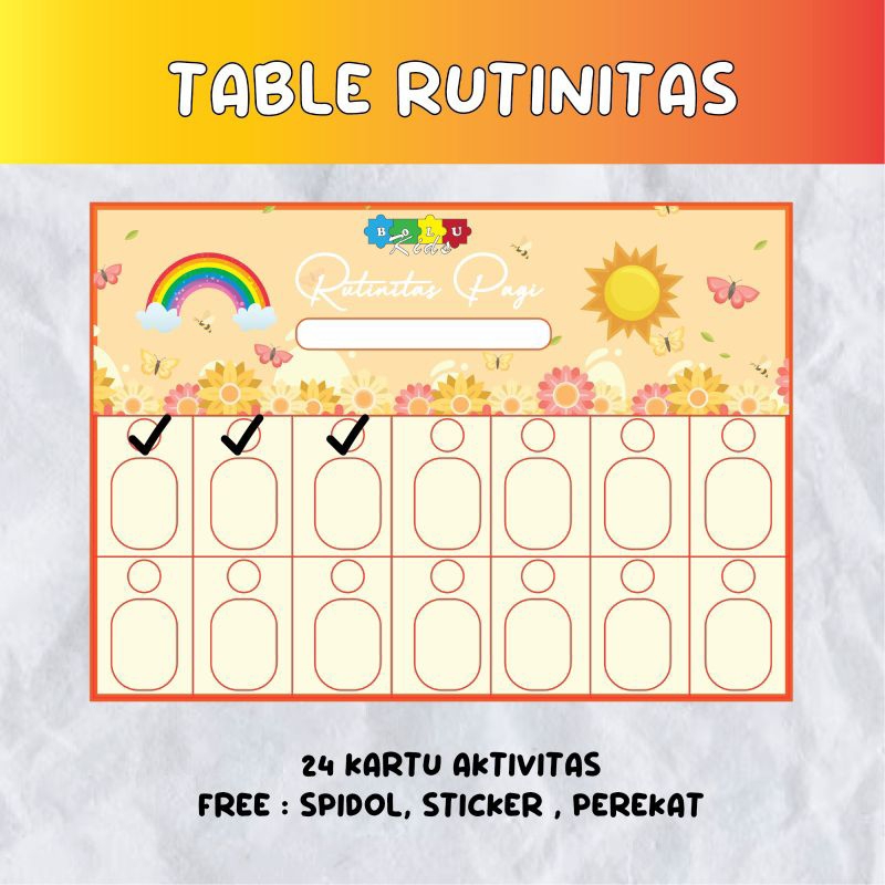Jual Tabel Rutinitas Harian Untuk Anak | Papan Checklist To Do List ...