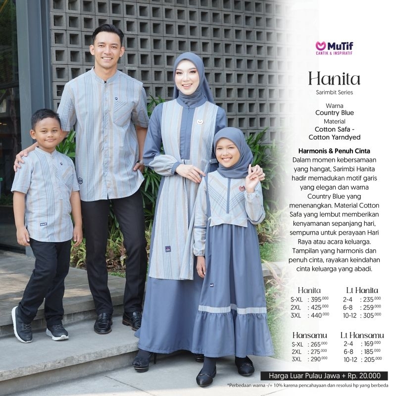 Jual SARIMBIT MUTIF 2025 HANITA COUNTRY BLUE | Shopee Indonesia