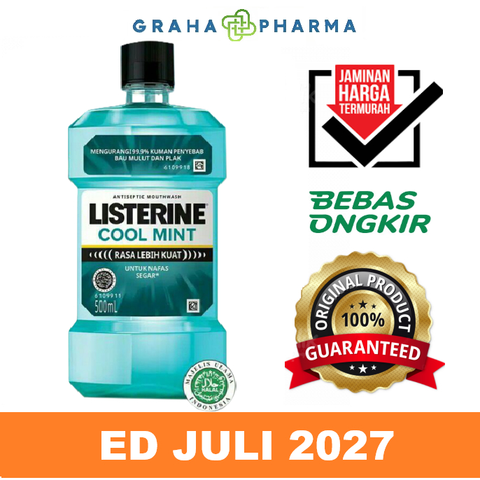 Jual LISTERINE MOUTHWASH COOL MINT 500 ML - OBAT KUMUR RASA MINT ...