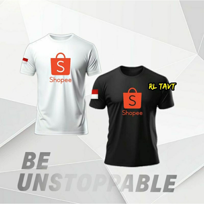 Jual Kaos Shopee Food Indonesia Hitam Putih | Shopee Indonesia