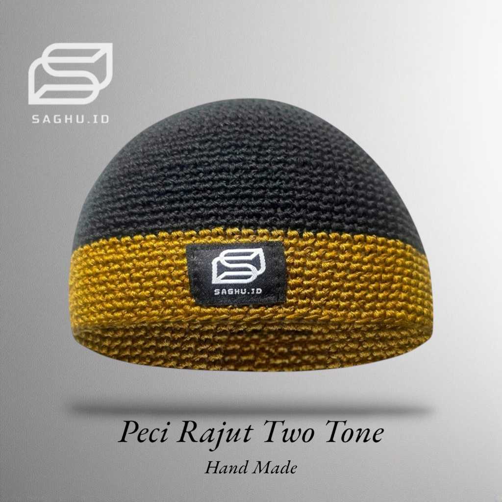 Jual Saghu.Id Peci Yaman Two Tone Rajut Premium Dewasa | Shopee Indonesia