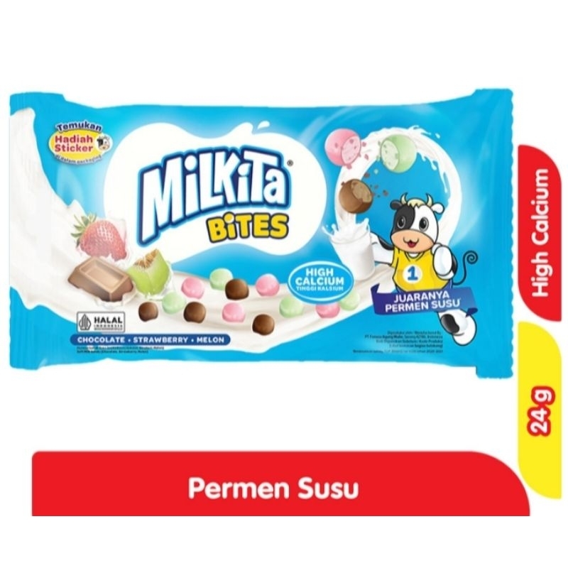 Jual ED Agustus 2026 Milkita Bites 24gr Permen Susu Rasa Cokelat ...