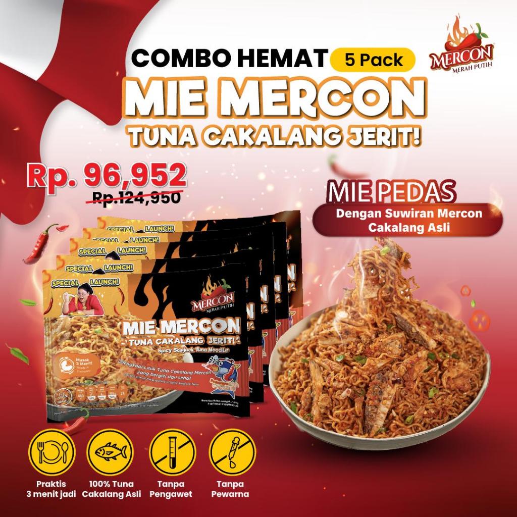 Jual Mercon Merah Putih - Mie Mercon Cakalang COMBO HEMAT 5x - 5 PACK ...