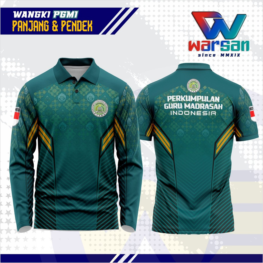 Jual JERSEY WANGKI PGMI PANJANG DAN PENDEK / KAOS KERAH GURU MADRASAH ...