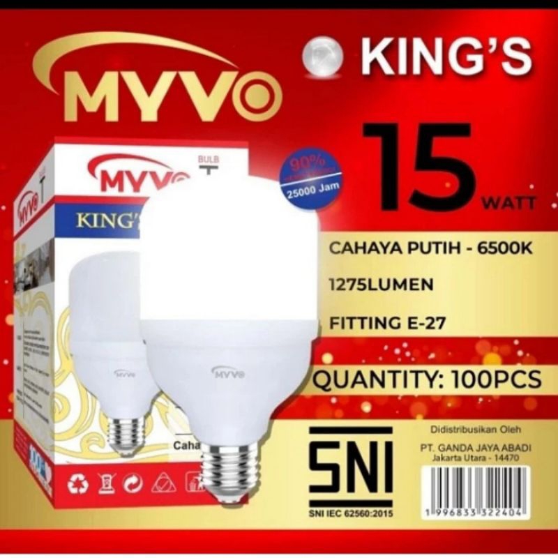 Jual Lampu LED 15 Watt Myvo king Capsule putih | Shopee Indonesia