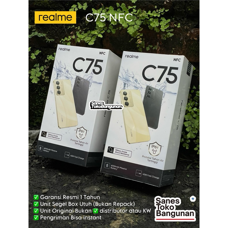 Jual Realme C75 Anti air NFC 8/256 GB Baru Segel box Garansi Resmi 12 ...