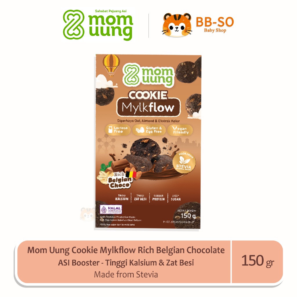 Jual Mom Uung Cookie Mylkflow Rich Belgian Chocolate ASI Booster 150gr ...