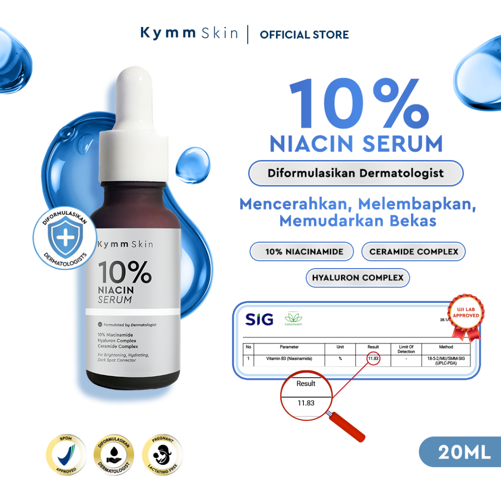 Jual KYMM SKIN 10% Niacin Serum with Ceramide, Hyaluron Complex 20ml ...